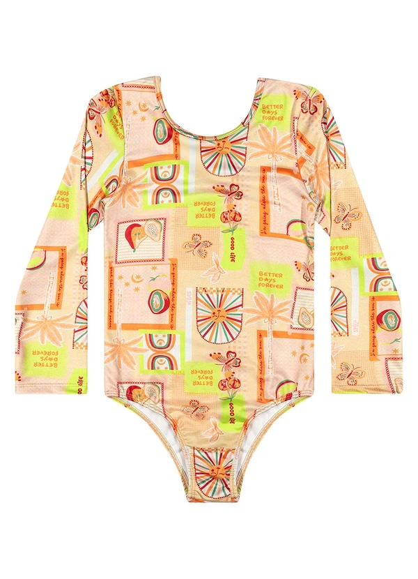 Maiô Infantil Menina Estampado Elian Amarelo - Elian