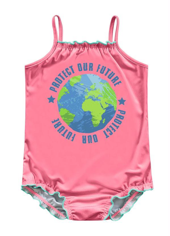 Maiô Moda Praia Rosa - Fakini Kids