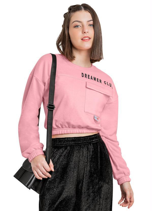 Blusão Cropped Juvenil Menina Rosa - Gloss