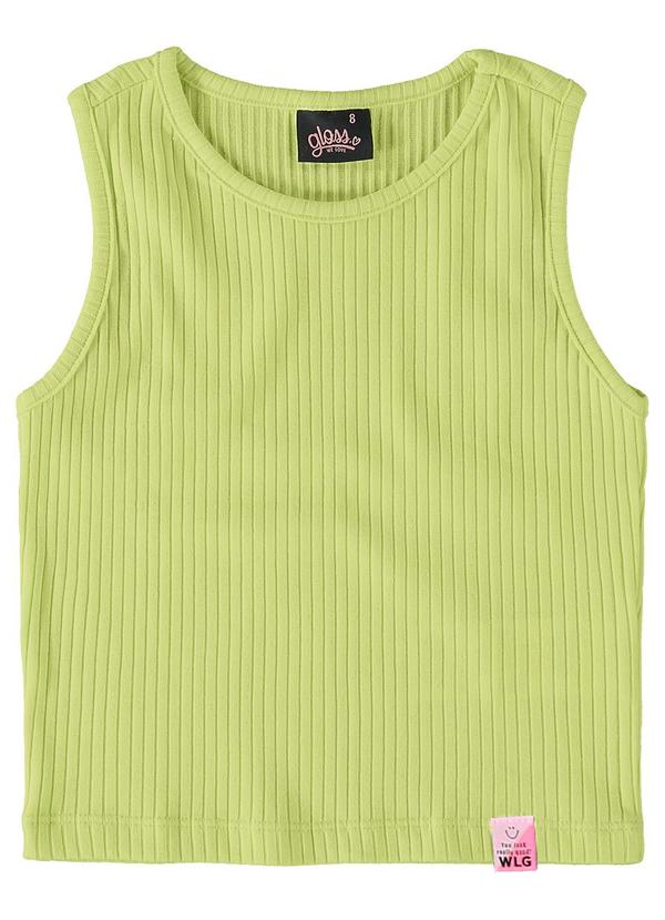 Blusa Regata Básica Infantil Verde - Gloss