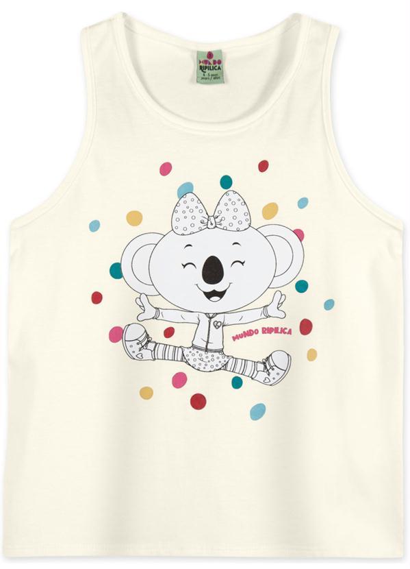 Regata Lilica Malha Menina Mundo Ripilica Bege - Lilica Ripilica