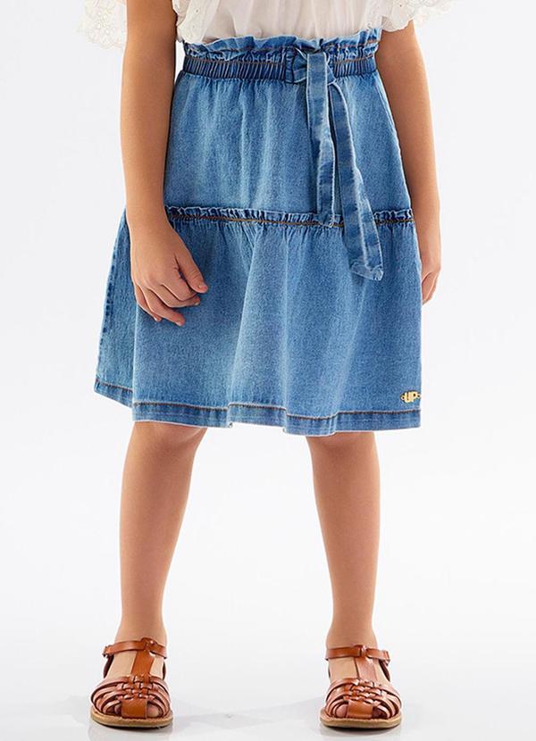 Saia Infantil em Jeans com Elastano Azul - Up Baby