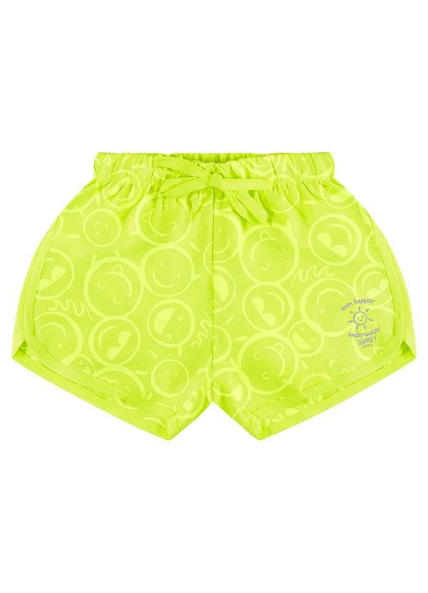 Short Emoji Infantil para Menina Verde - Quimby