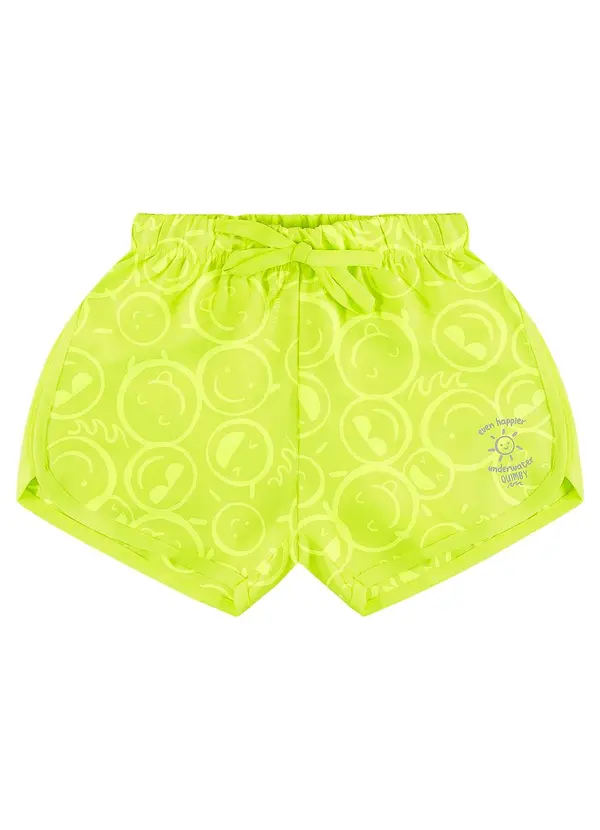 Short Emoji Infantil para Menina Verde - Quimby