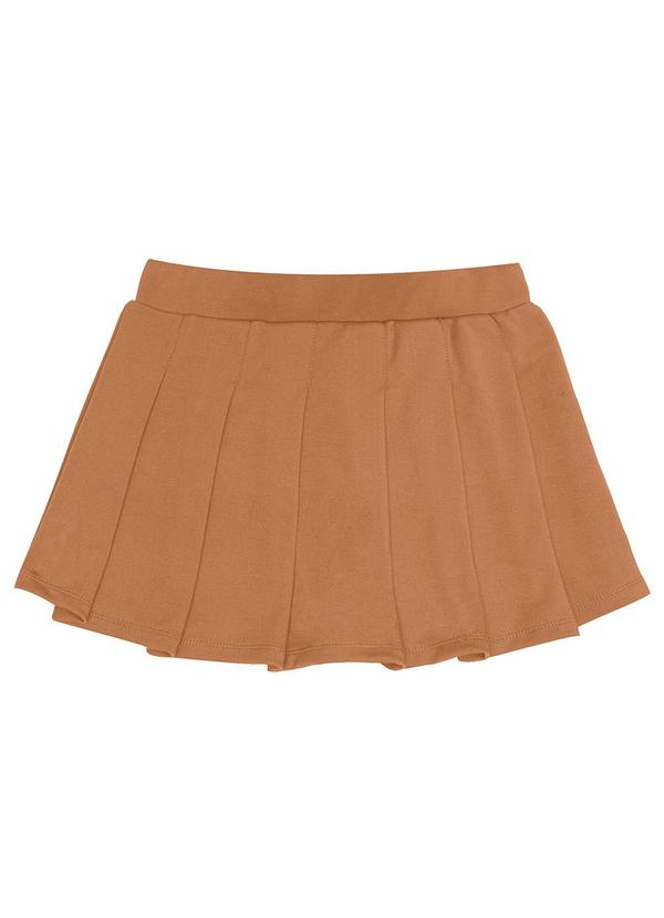 Shorts Saia Juvenil em Ponto Roma Marrom - Minty