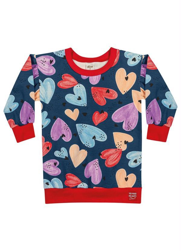 Vestido Menina Corações Marinho - Elian