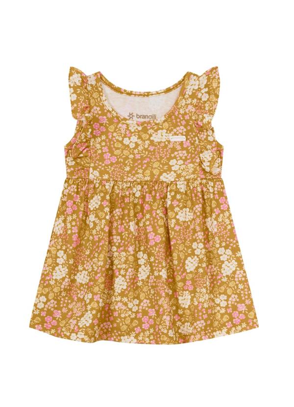 Vestido Bebê Menina de Florzinhas Amarelo - Brandili