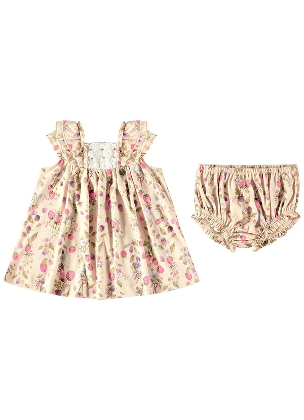 Vestido/Calcinha Infantil Feminino Branco - Kiki
