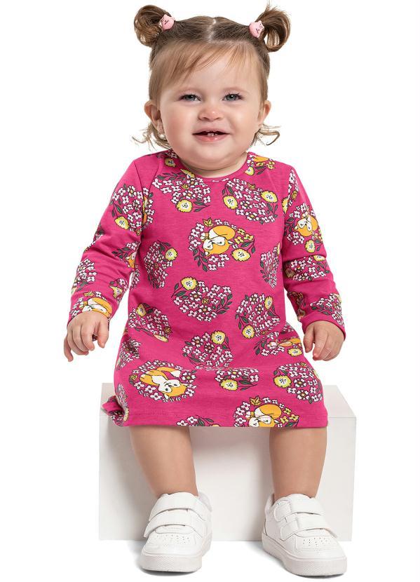 Vestido de Inverno Bebê Rosa - Bee Loop