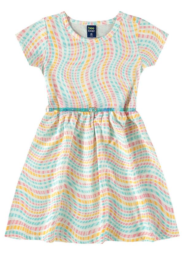Vestido Infantil em Meia Malha Azul - Bee Loop