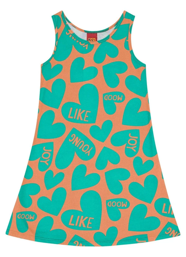 Vestido Infantil Menina de Coração Laranja - Kyly