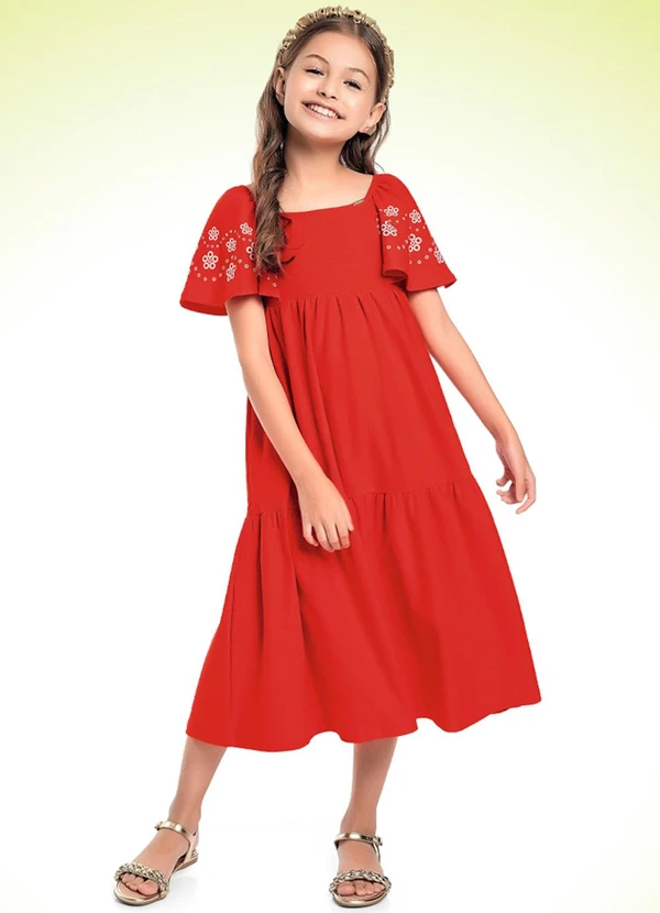 Vestido Midi Laranja - Fakini Kids