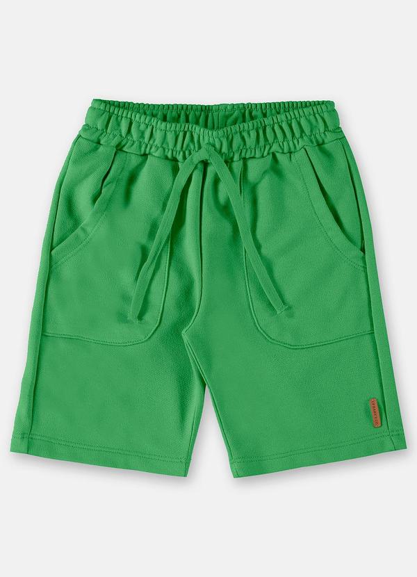 Bermuda Infantil Básica em Moletom Verde - Up Baby