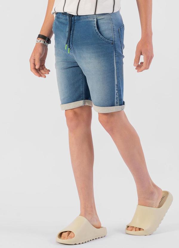 Bermuda Jeans Juvenil Masculina Jogger Azul - Sun Place
