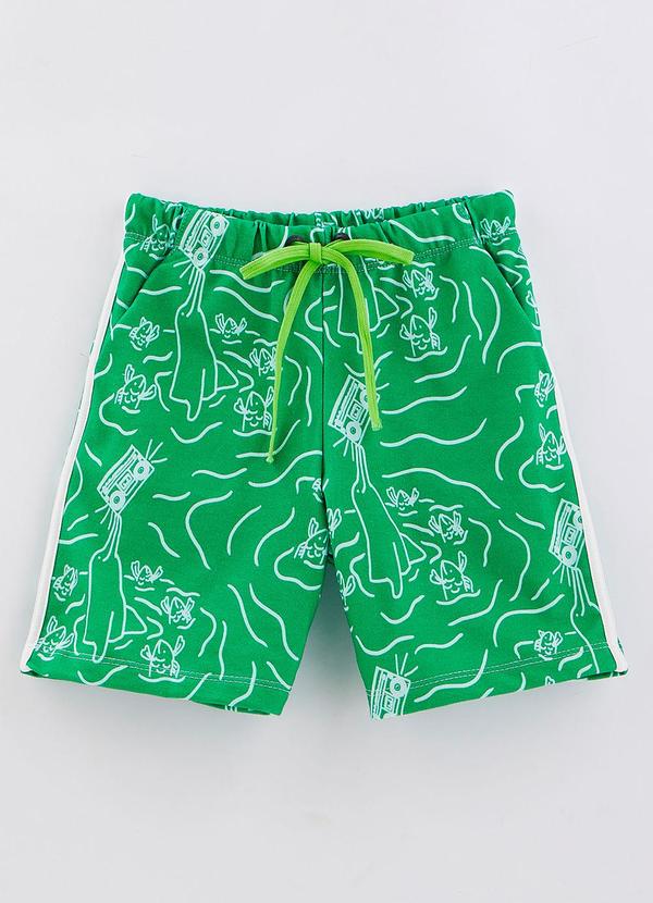 Bermuda Moletom Boom Boto Verde - Fabula