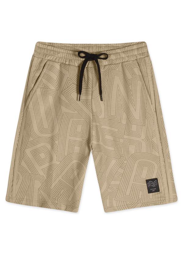 Bermuda Moletom Juvenil Masculina Bege - Marisol