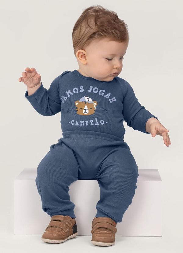 Body Bebê Menino Azul - Brandili