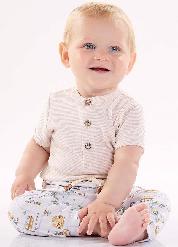 Body Comfy Menino em Ribana Bege - Up Baby