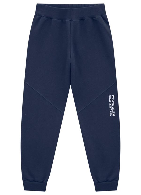 Calça Infantil em Moletom Felpado Azul - Marlan