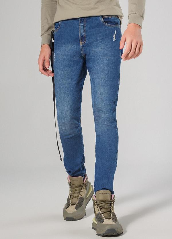Calça Jeans Juvenil Masculina Slim Azul - Sun Place