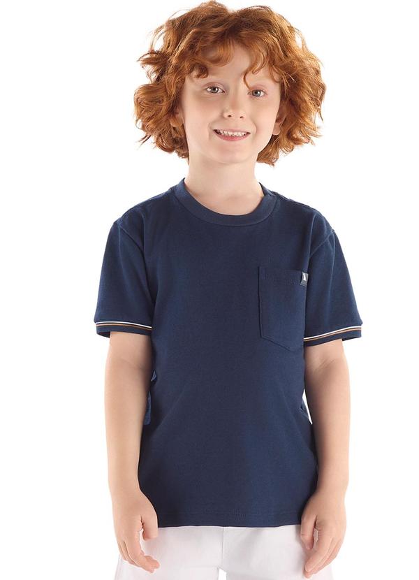 Camiseta em Piquet Infantil Quimby Azul - Quimby