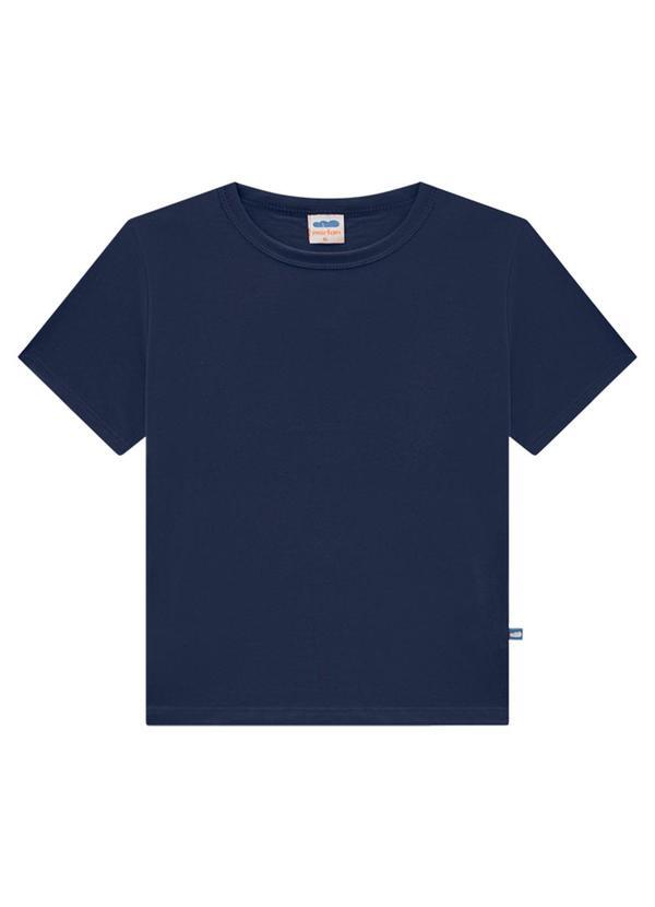Camiseta Infantil em Meia Malha Penteada Azul - Marlan