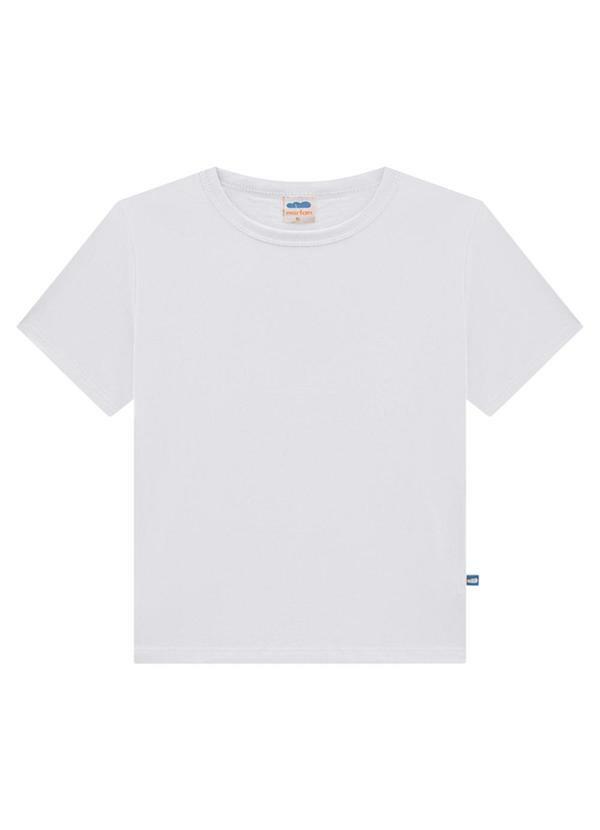 Camiseta Infantil em Meia Malha Penteada Branco - Marlan