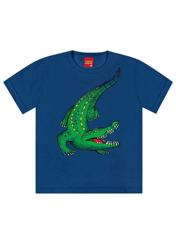 Camiseta Infantil Menino Jacaré Azul - Kyly