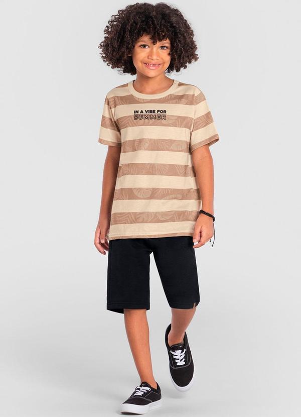 Conjunto Infantil Menino com Listras Bege - Brandili