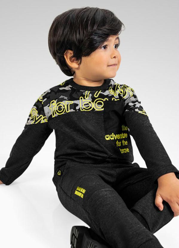 Camiseta Manga Longa Preto - Playground