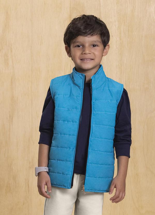 Colete Infantil Microfibra Nylon Camuflado Azul - Marlan