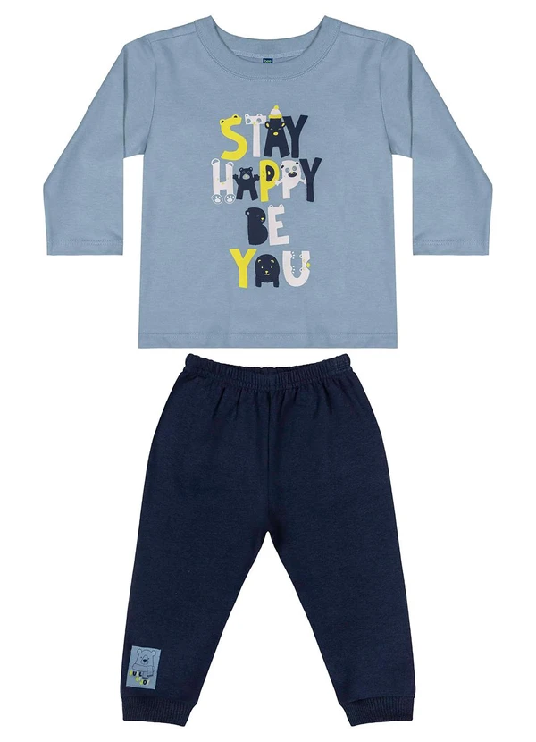 Conjunto Camiseta e Calça Bebê Azul - Bee Loop