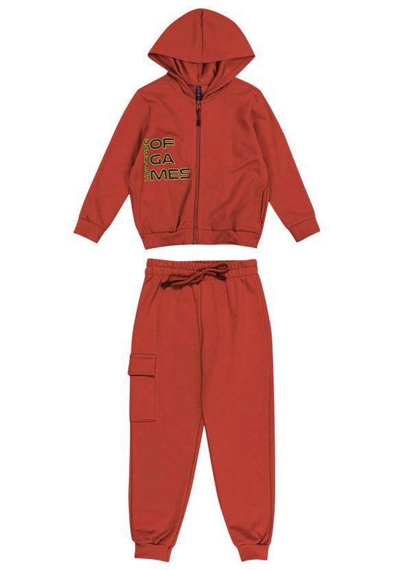 Conjunto de Moletom Estampado Laranja - Cativa