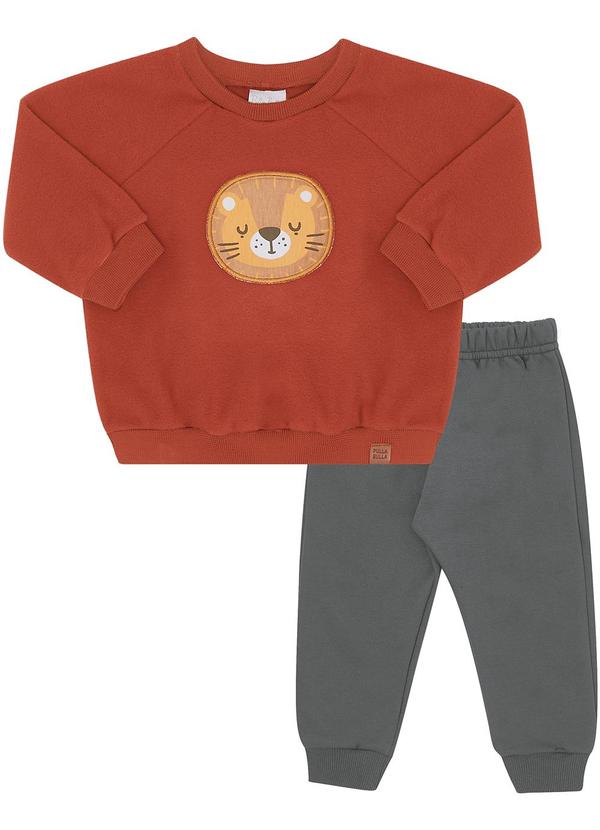 Conjunto Malha Soft e Moletom Vermelho - Pulla Bulla