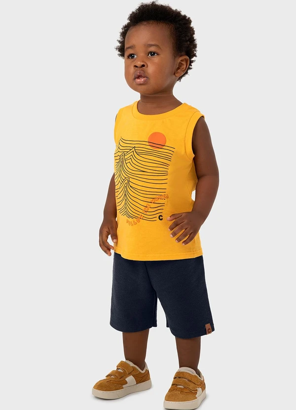 Conjunto Amarelo Mostarda Menino - Carinhoso