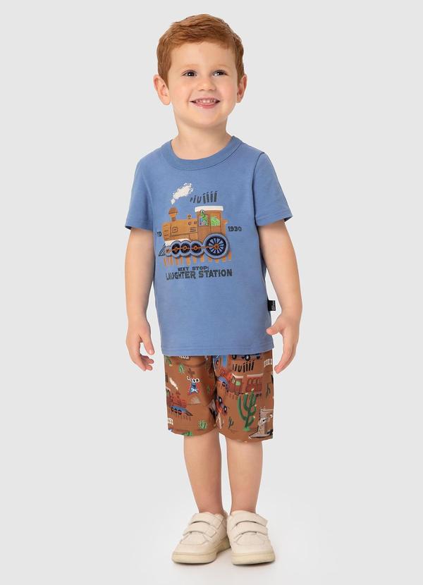 Conjunto Azul Escuro Next Stop Laughter Station - Malwee Kids