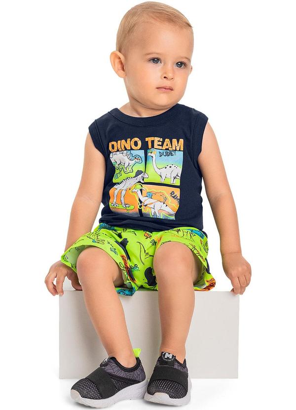 Conjunto Bebê Regata e Bermuda Azul - Bee Loop