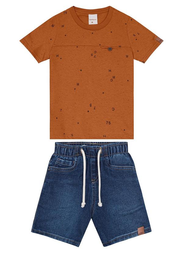 Conjunto Botonê Comfort Menino Marrom - Carinhoso