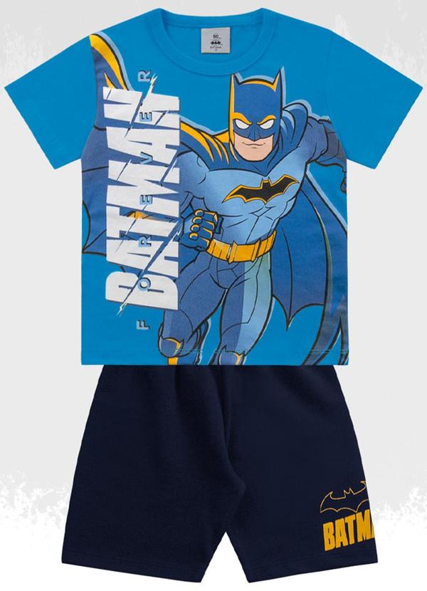 Conjunto Camiseta/Bermuda Batman Azul - Fakini Kids