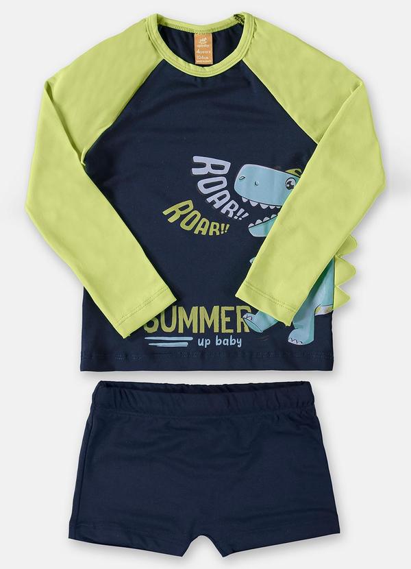 Conjunto Camiseta e Sunga Fps+50 Azul - Up Baby