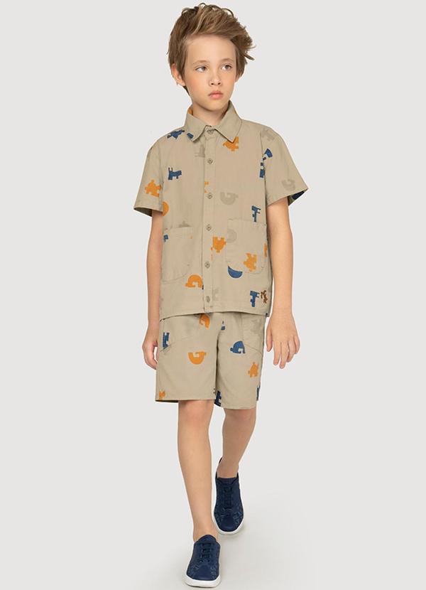 Conjunto Curto Infantil Masculino Bege - Tigor T.Tigre