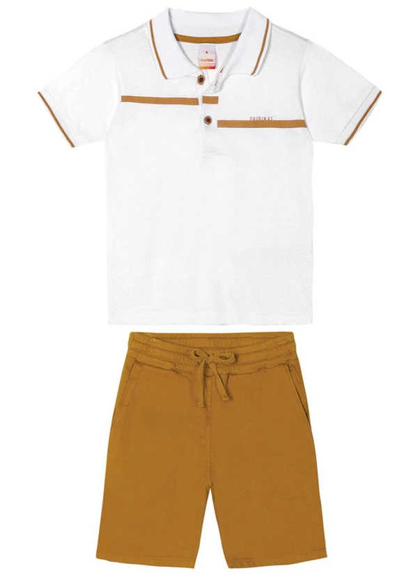 Conjunto Curto Infantil Masculino Branco - Marisol
