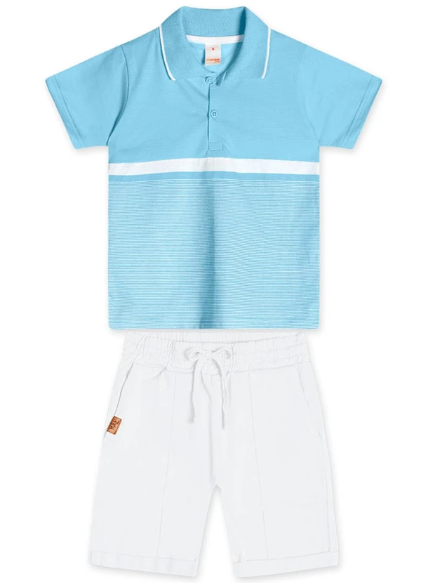 Conjunto Curto Infantil Masculino Branco - Marisol