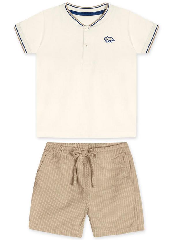 Conjunto Curto Linho Masculino Bege - Marisol