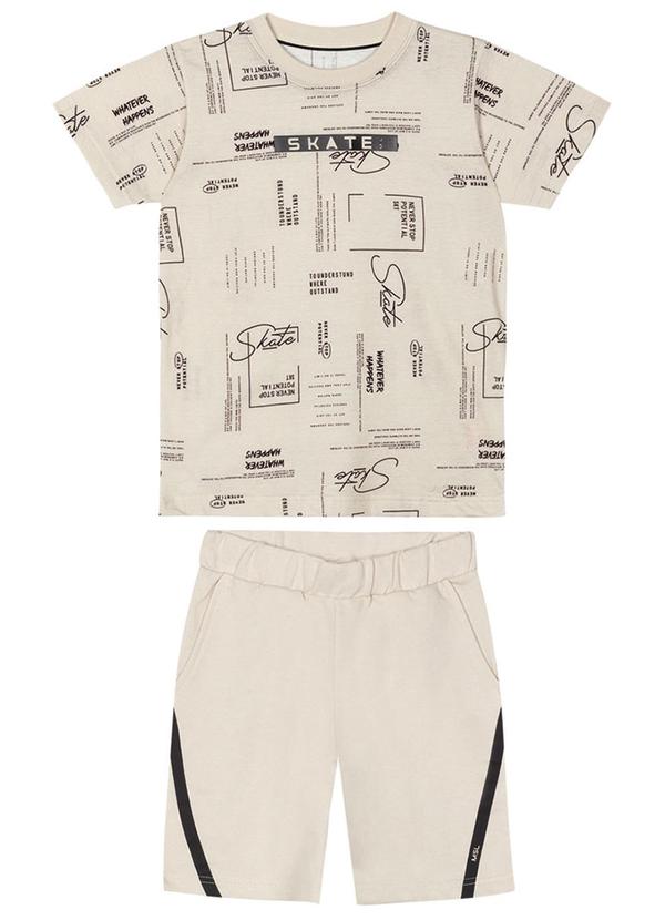 Conjunto Curto Moletom Masculino Bege - Marisol