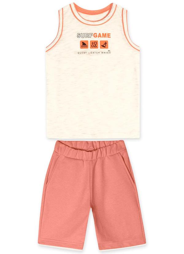 Conjunto Curto Moletom Masculino Bege - Marisol