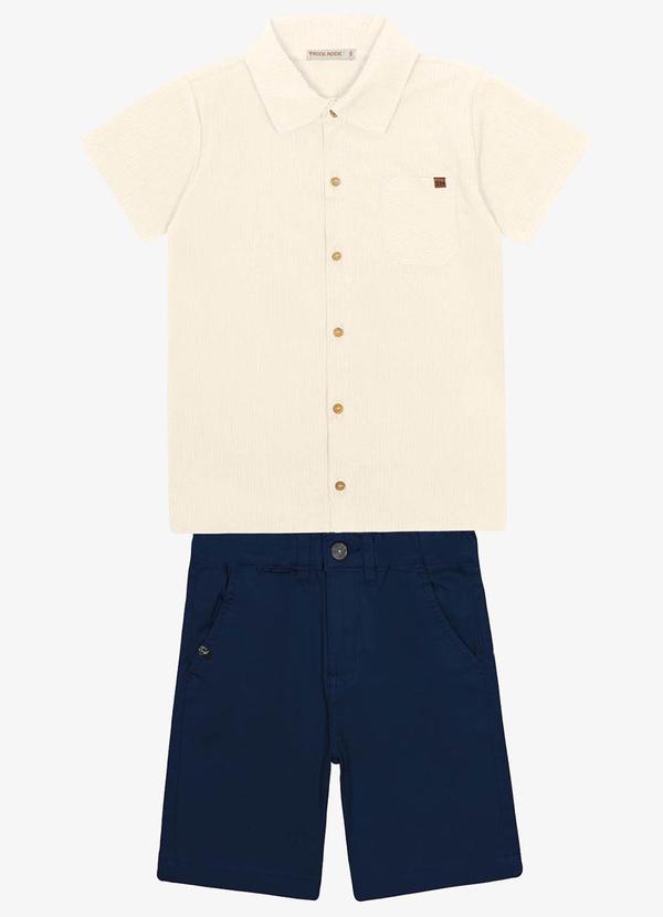 Conjunto Infantil Camisa com Bermuda Bege - Trick Nick