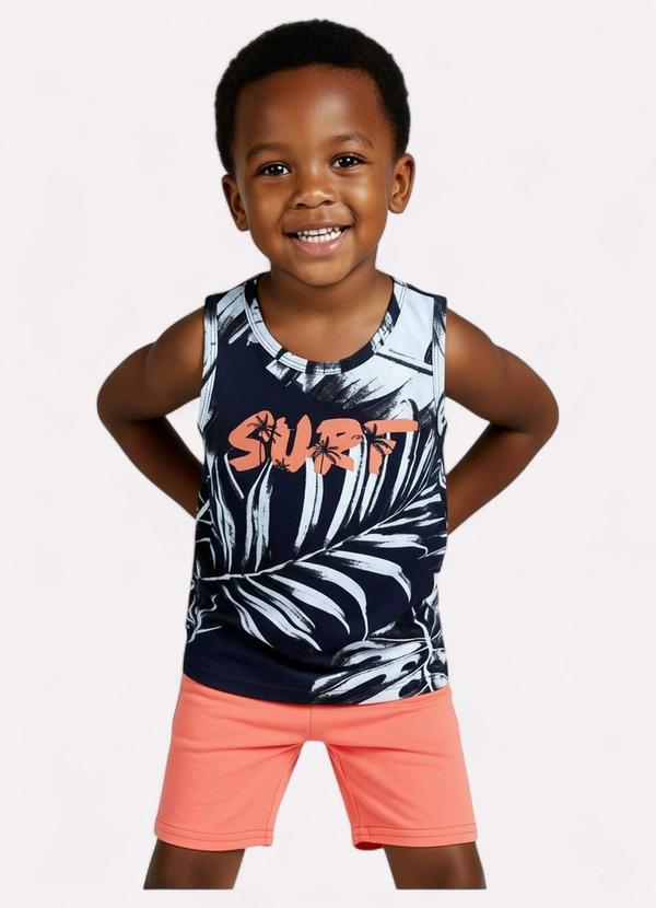 Conjunto Infantil Menino Lettering Azul Marinho - Kyly