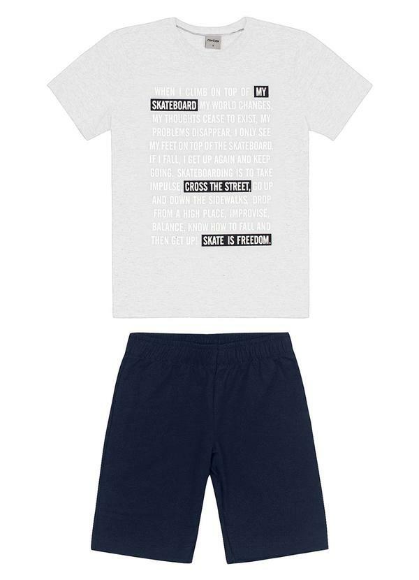 Conjunto Juvenil Masculino Branco - Rovitex Kids