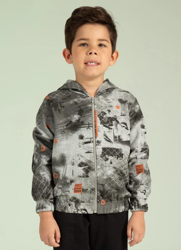 Jaqueta com Estampa Rotativa Cinza - Cativa